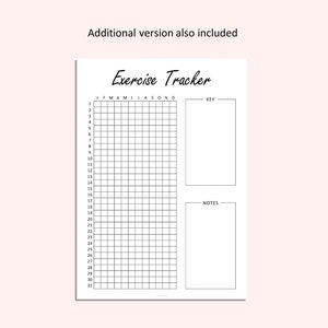 Exercise Tracker One Year on A Page Yearly Workout Tracker - Etsy