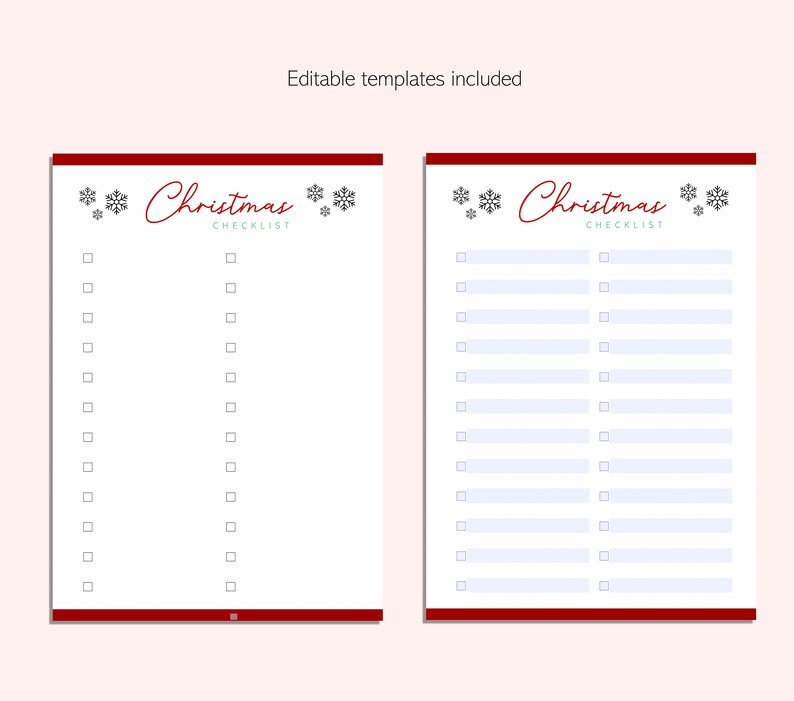 Editable Christmas Checklist Fillable Christmas Planner - Etsy
