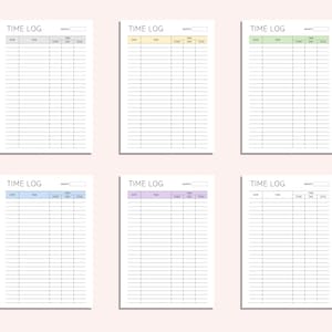 Time Log Printable - Task Tracker - Timesheet Printable - Project Time ...