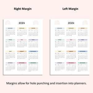 2024 Rainbow Calendar 2024 Printable Calendar 2024 Digital Calendar ...