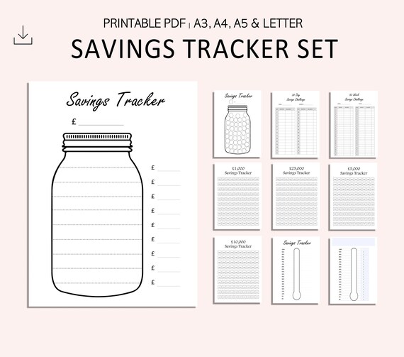 Savings Tracker Set Jar Thermometer Goal Tracker - Etsy