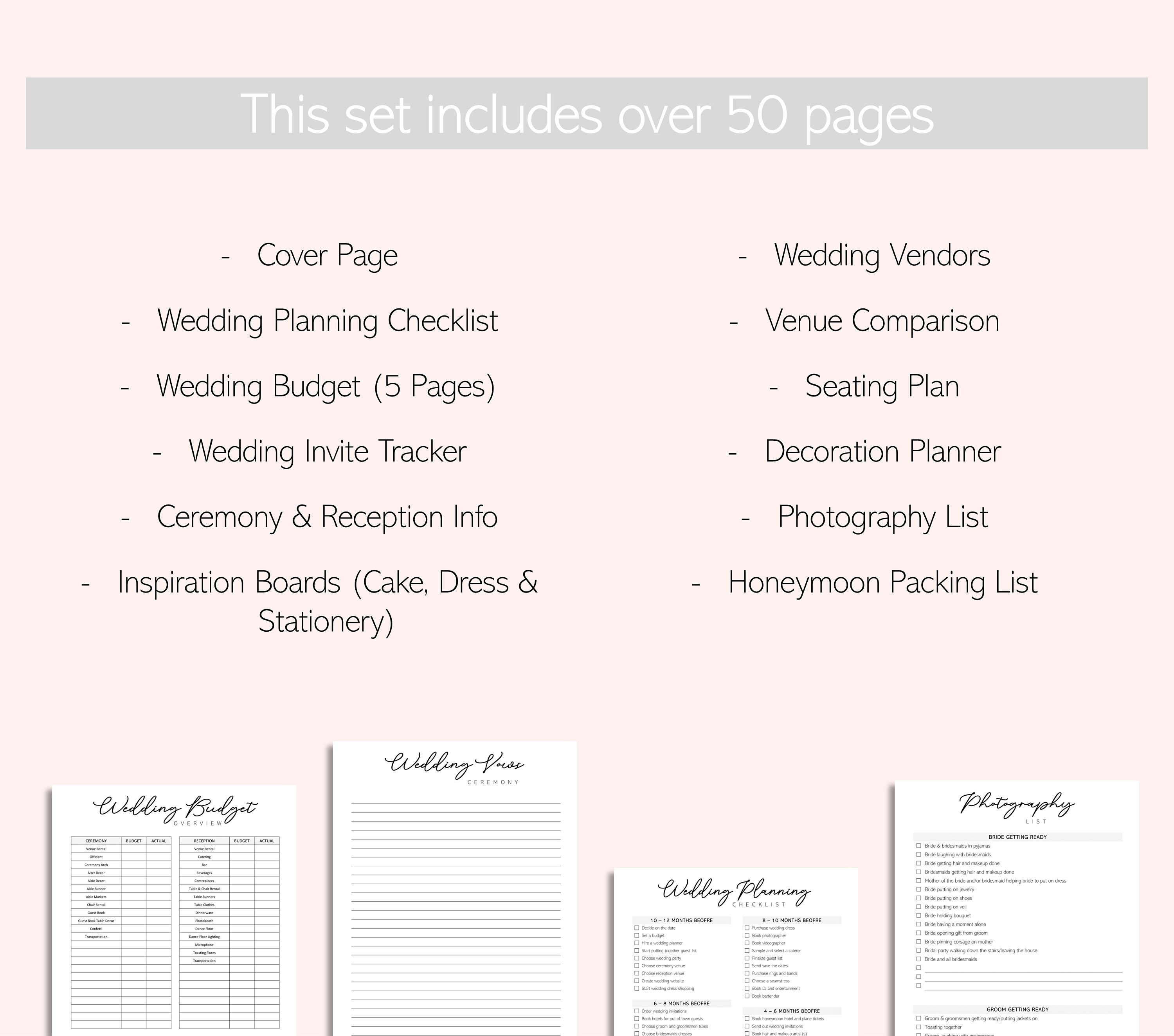 Wedding Planner Printable Minimalistic Wedding Planner Wedding Planner ...