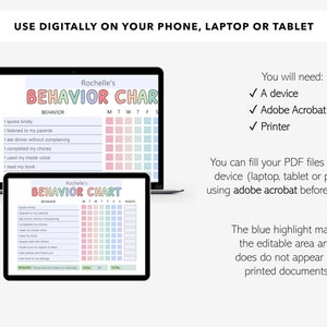 Behavior Chart - Children Behavior Tracker - Children Behavior Points ...