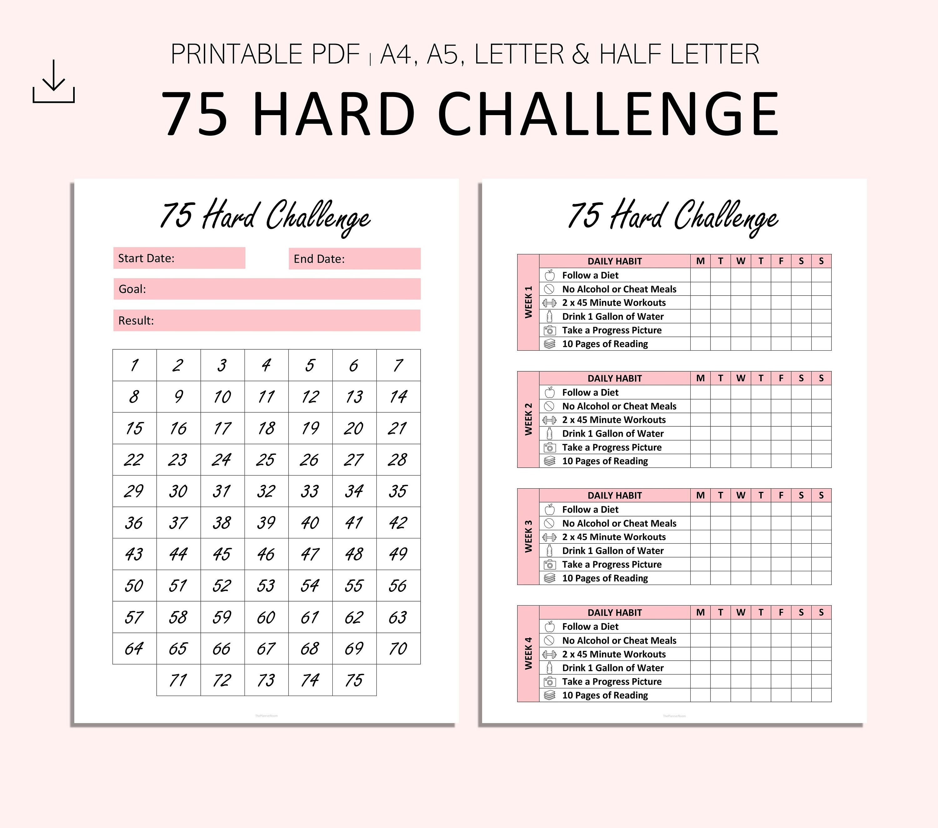 75 Day Challenge Printable