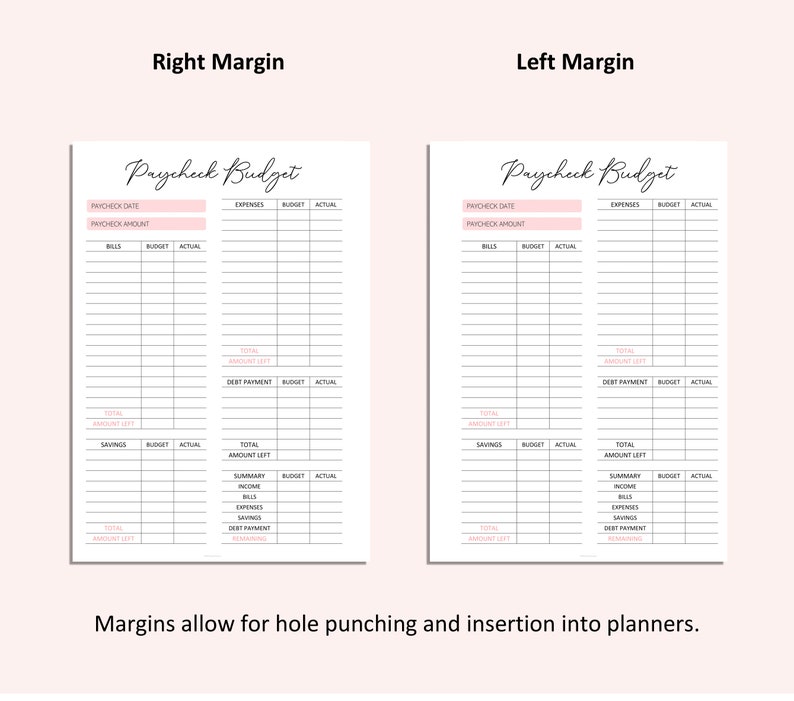 Paycheck Budget Paycheck Expense Tracker Paycheck - Etsy