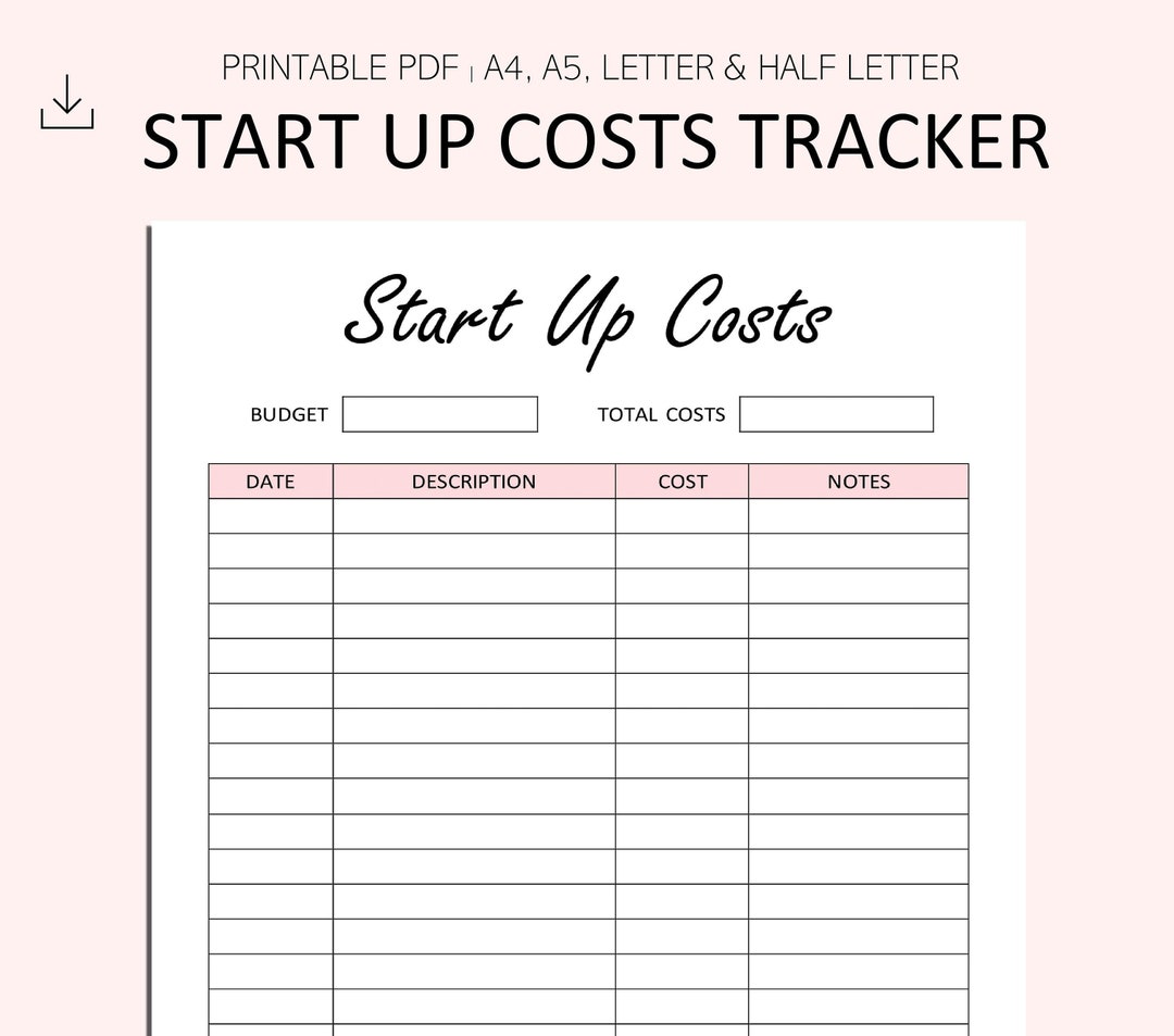 Costos iniciales imprimibles Costos comerciales - Etsy México