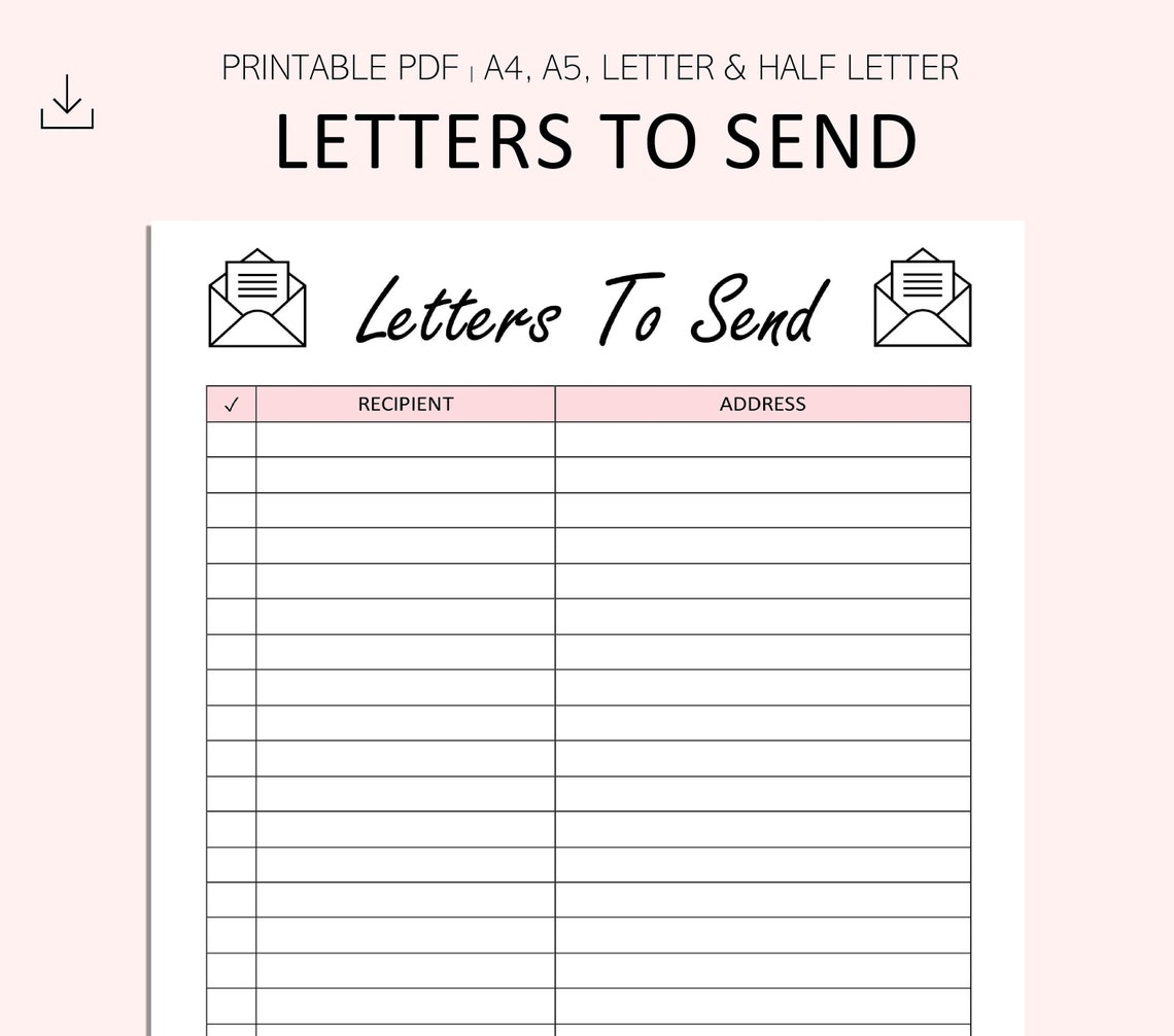 Letters To Send Tracker Letter Dispatch Tracker Mail | Etsy
