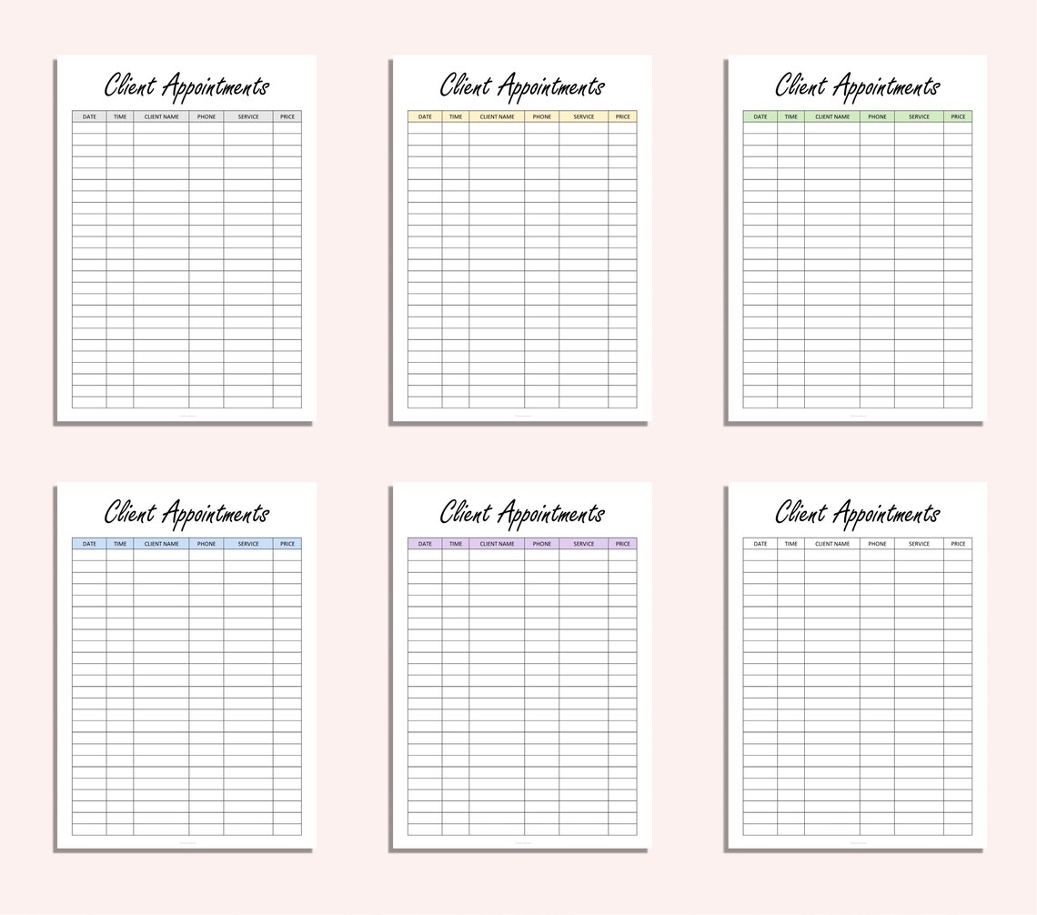 Client Appointment Tracking Printable Tutoring Tracker - Etsy