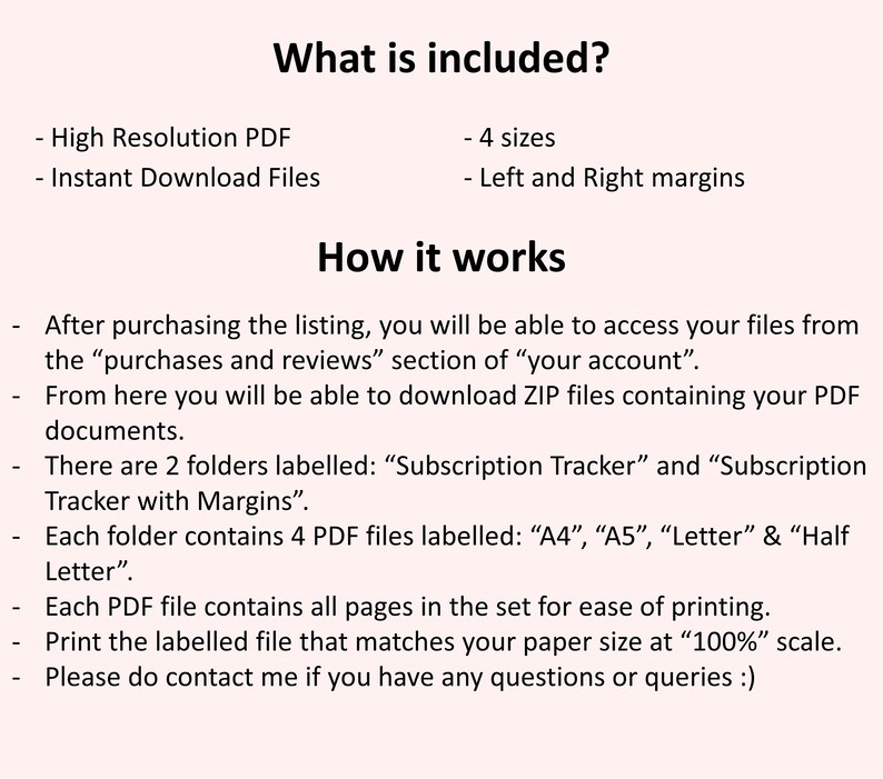 Editable Subscription Tracker Printable Subscription Log Subscription ...
