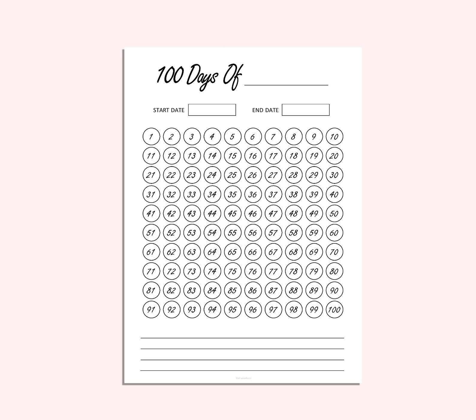 100 Day Habit Tracker Printable Habit Forming Printable | Etsy