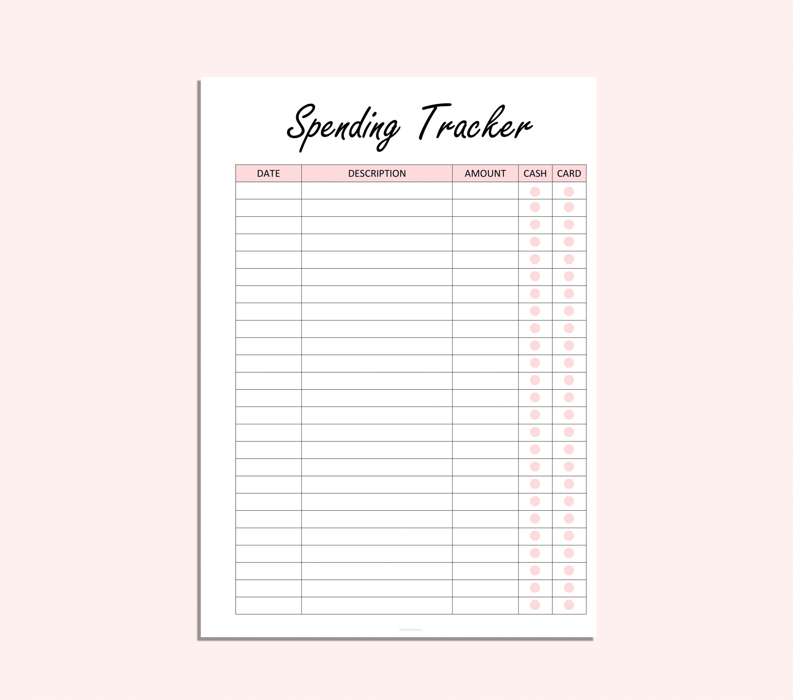 Spending Tracker Expense Tracker Printable Spending Log - Etsy