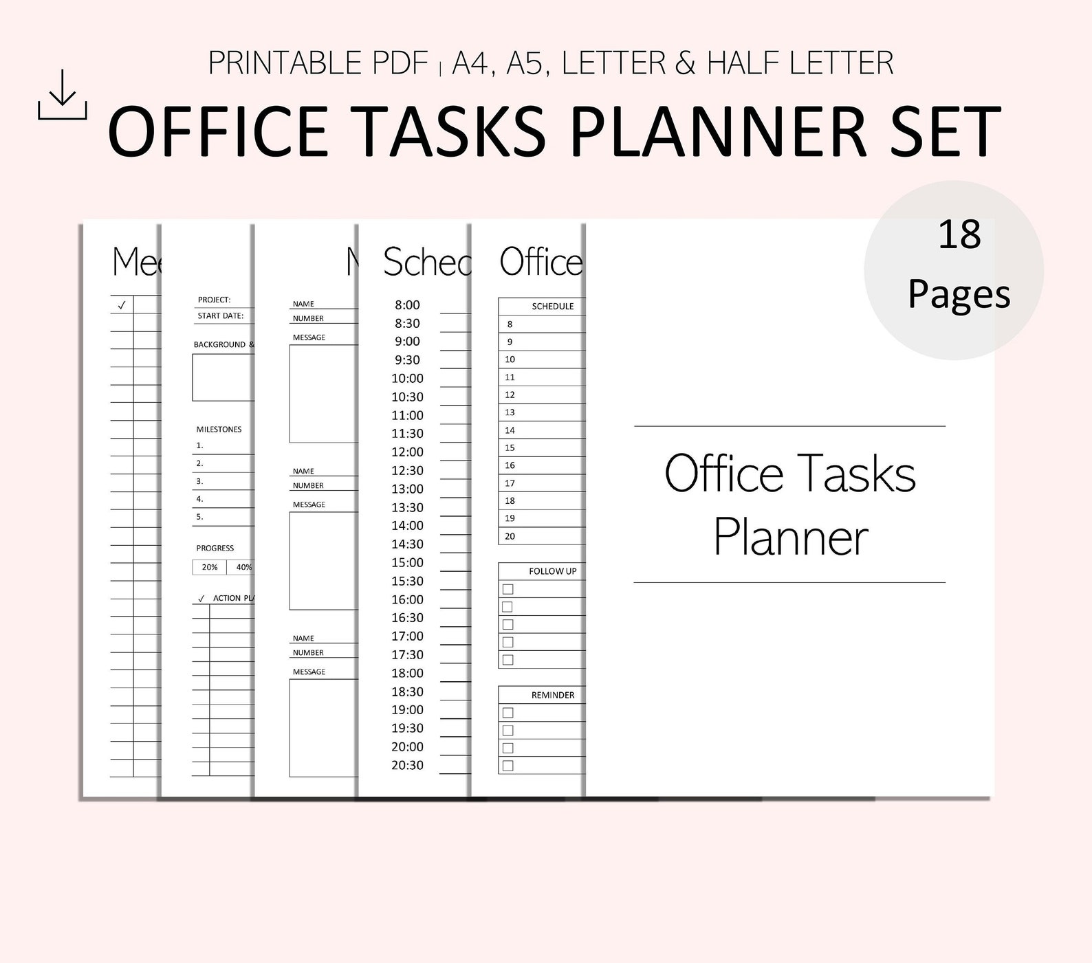 Office Tasks Planner Set office Organizer Printables Work - Etsy UK