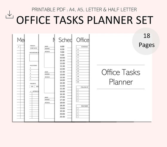 Office Tasks Planner Set office Organizer Printables Work - Etsy
