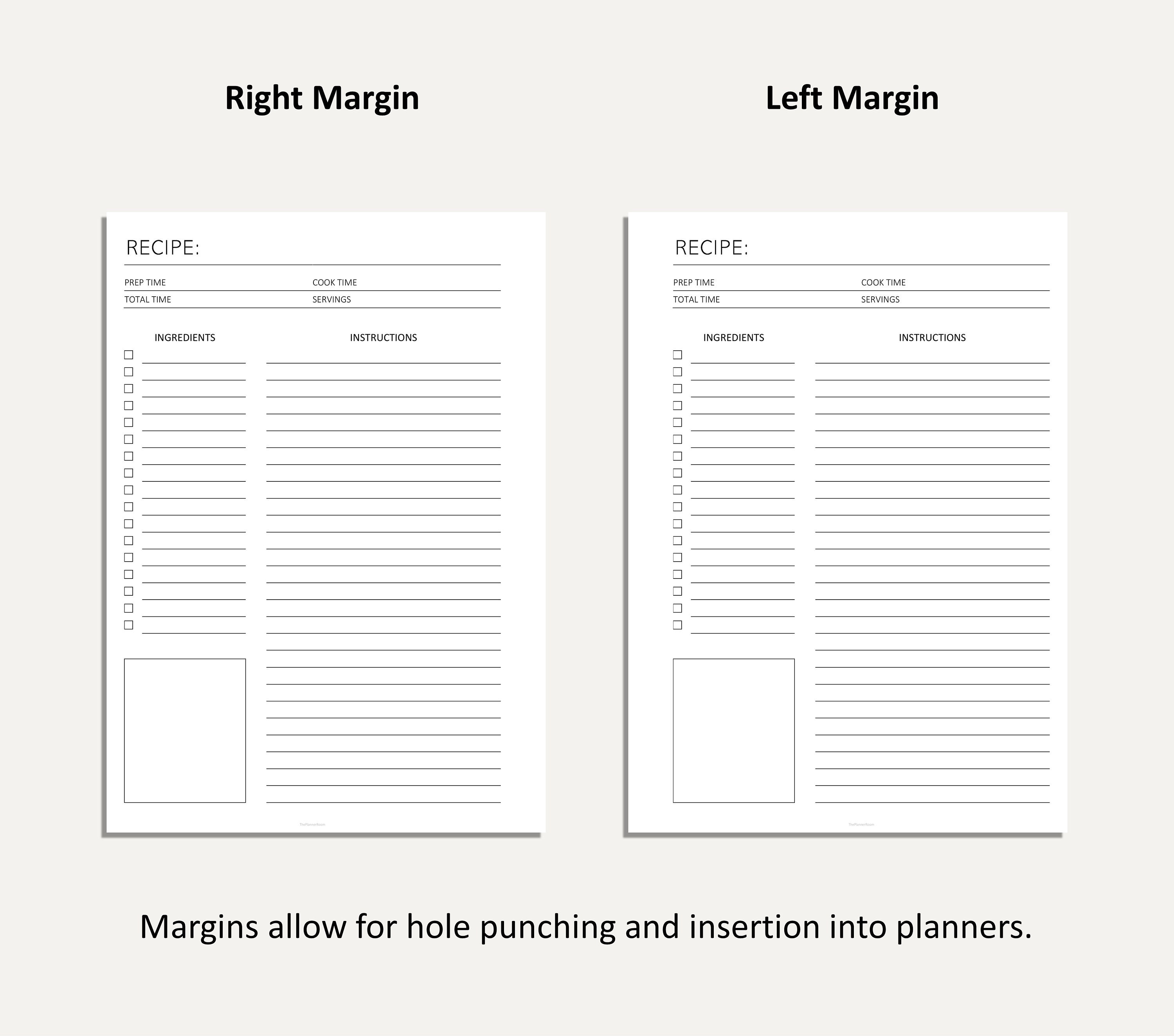 Editable Recipe Sheet Printable Recipe Sheet Recipe Instructions Recipe ...