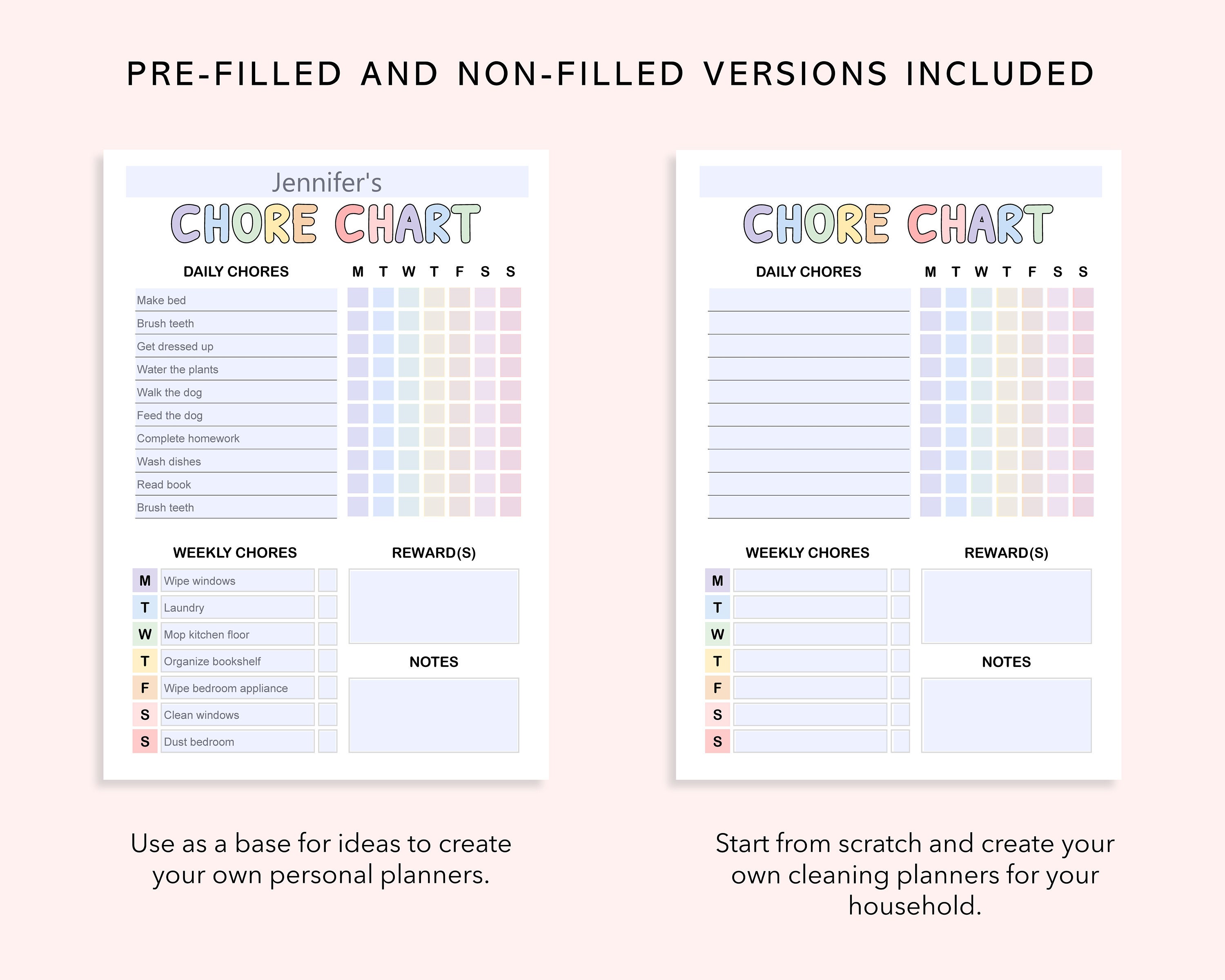 Chore Chart Childrens Chore Printable Chore Responsibility - Etsy