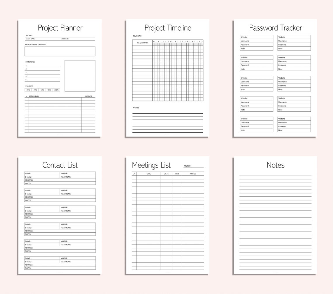 Office Tasks Planner Set office Organizer Printables Work - Etsy UK