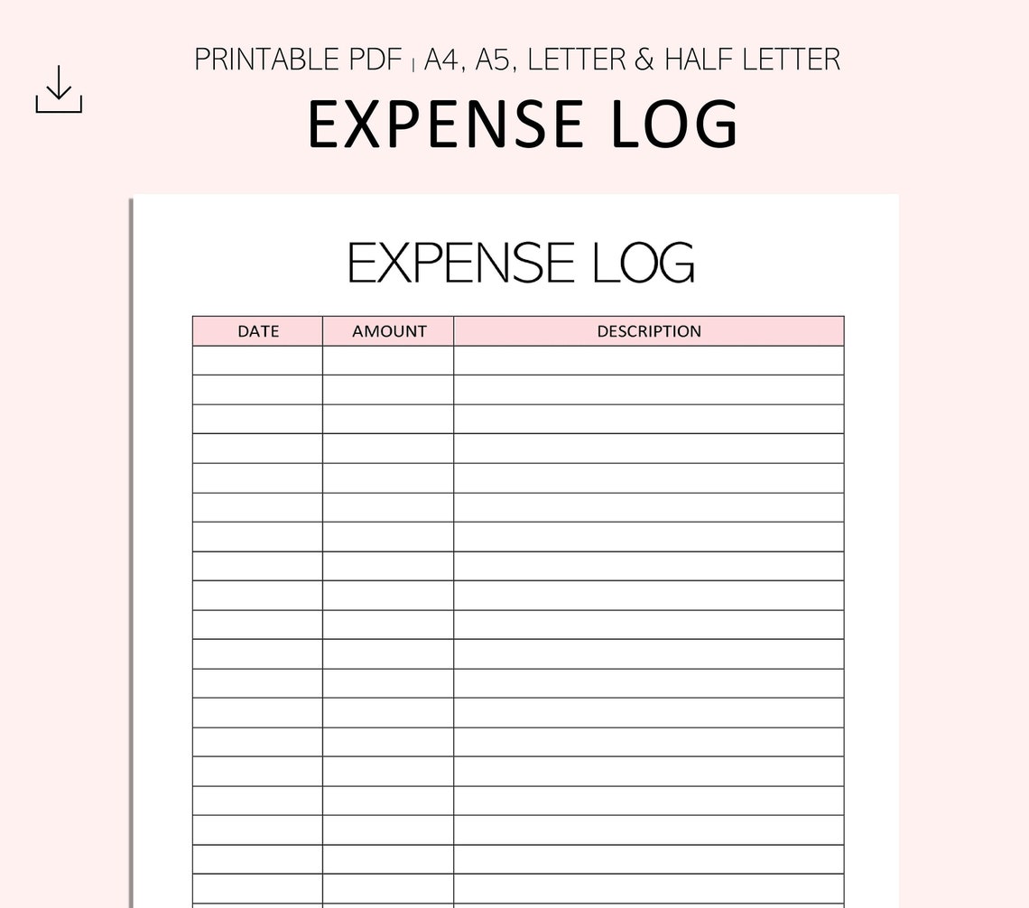Free income and expense log template - pasens