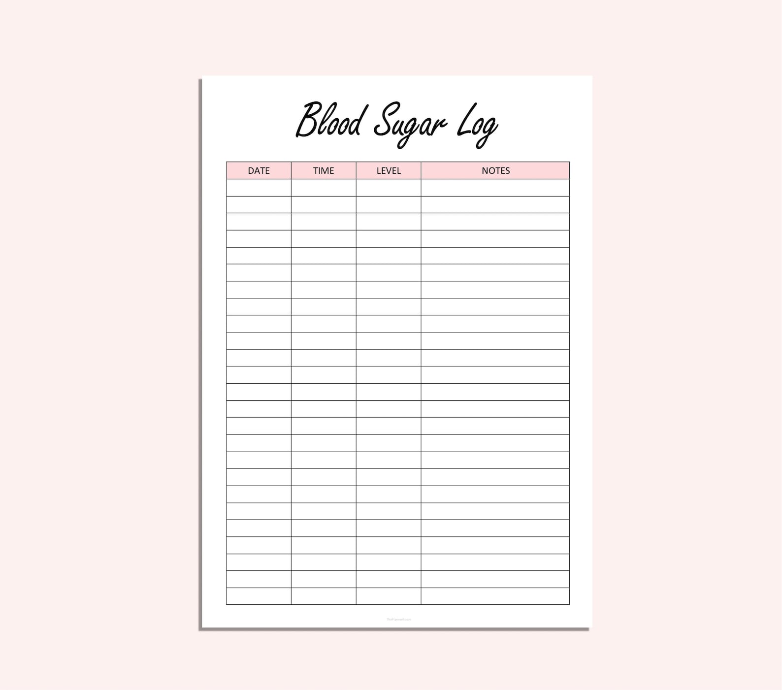 Blood Sugar Log Printable - Blood Sugar Reading Tracker - Blood Glucose ...