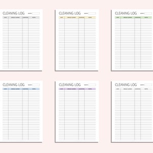 Cleaning Log Printable - Cleaning Tracker - Home Maintenance Printable ...