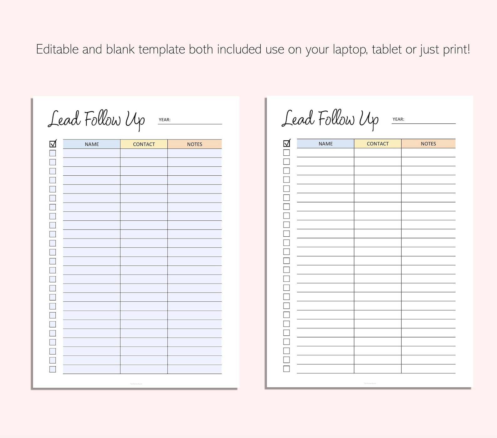 Leads Follow Ups List Printable -editable Leads Tracker - Business Sale ...