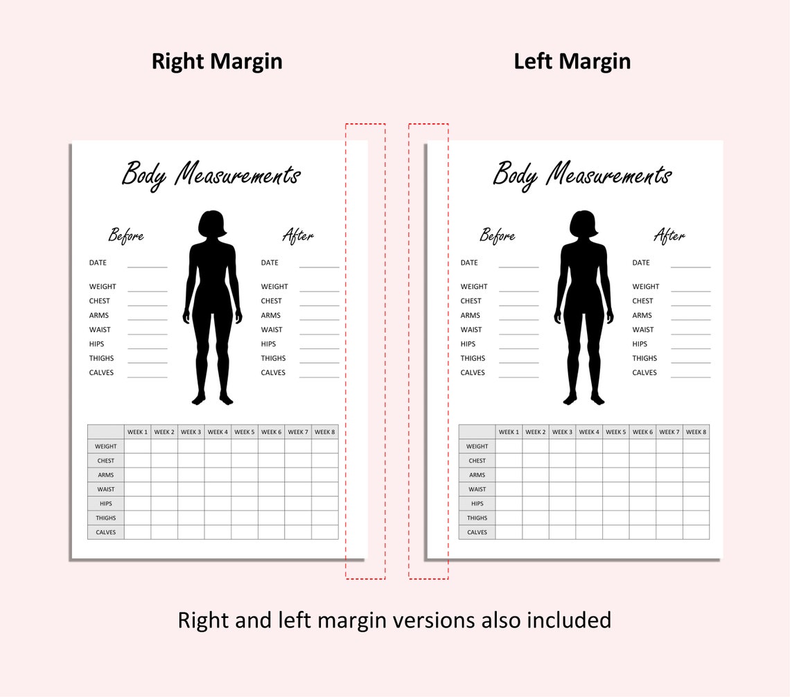 Body Measurement Tracker Body Measurement Chart Weight - Etsy
