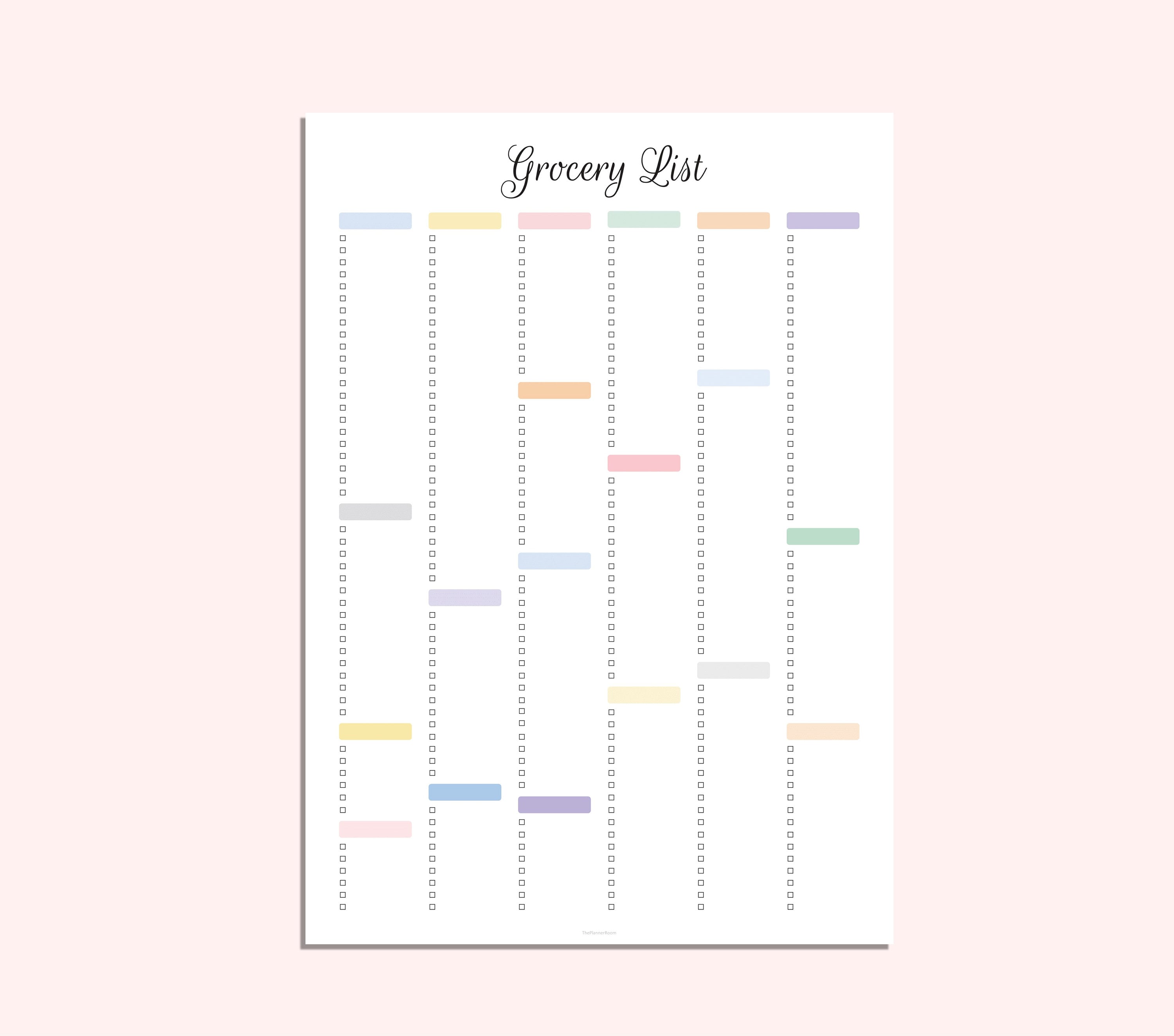 Editable Grocery Printable - Grocery Planner - Grocery Checklist - Food ...