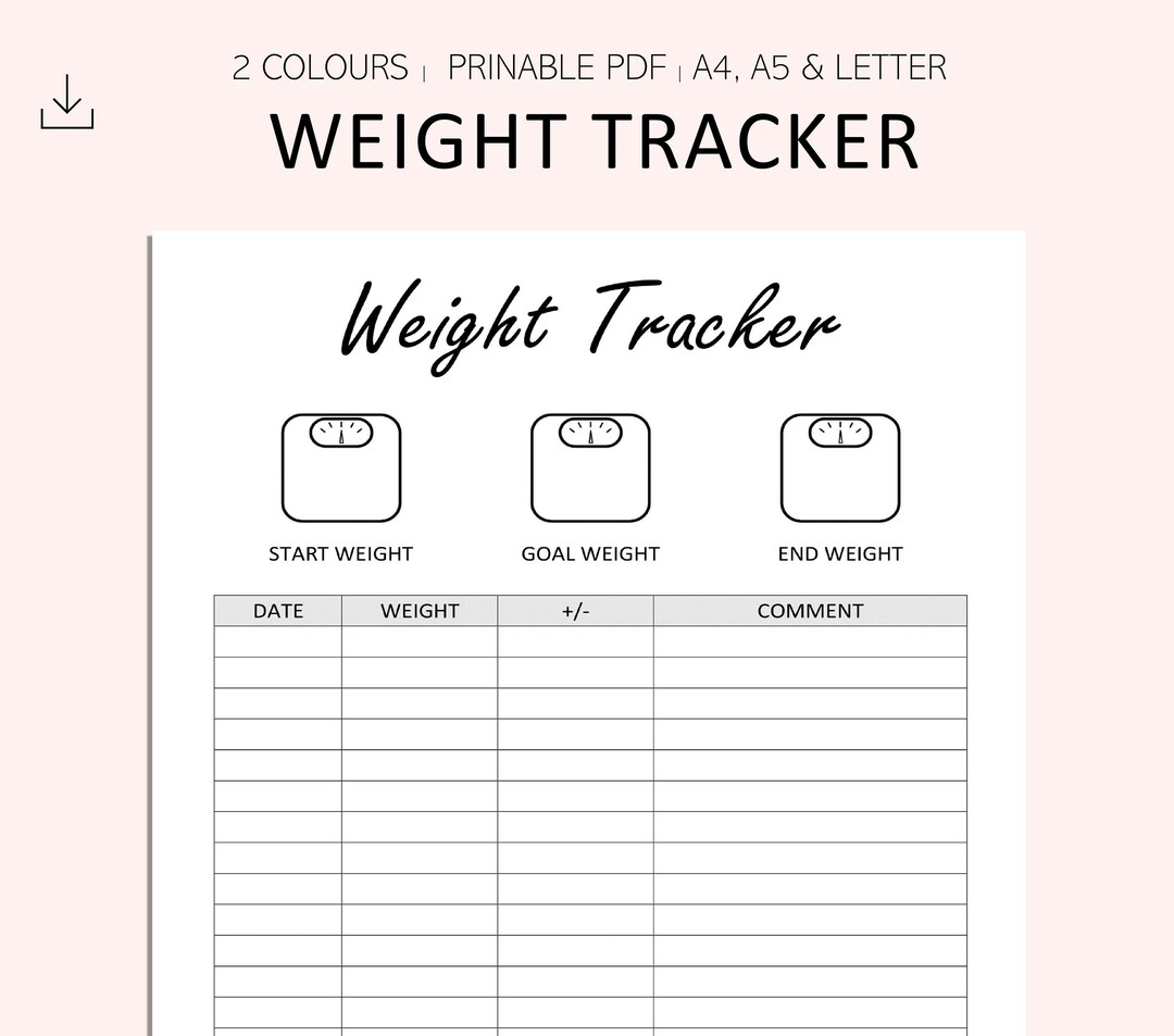 Weight Tracker - Weight Log - Weight Loss Journey - Weight Recorder ...