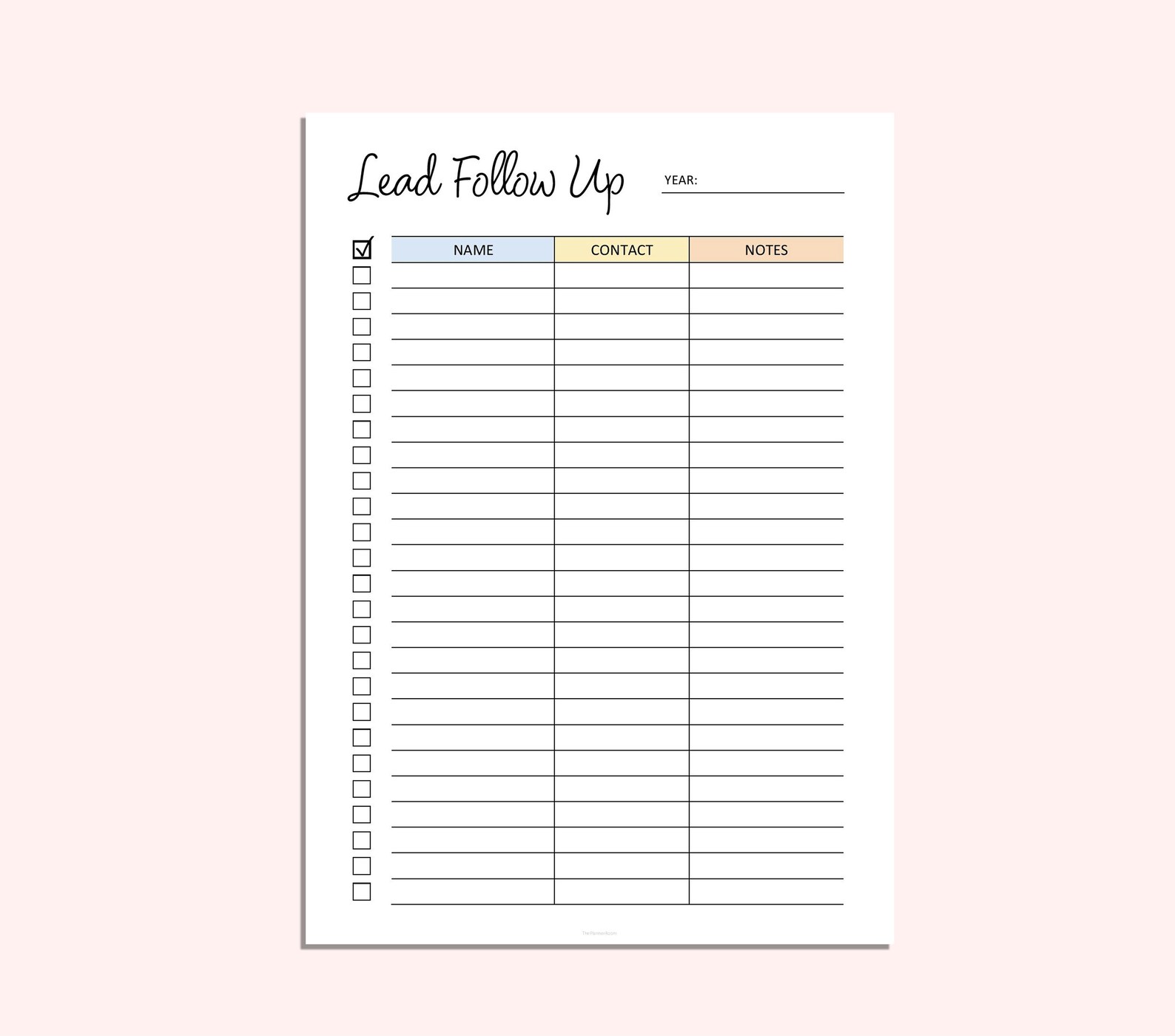 Leads Follow Ups List Printable -editable Leads Tracker - Business Sale ...
