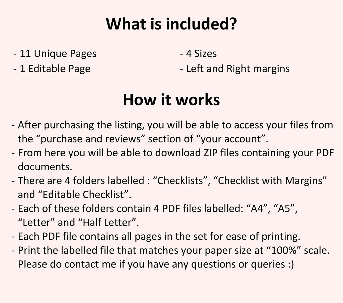 Checklist Set Generic List Printable To Do List Movies To | Etsy