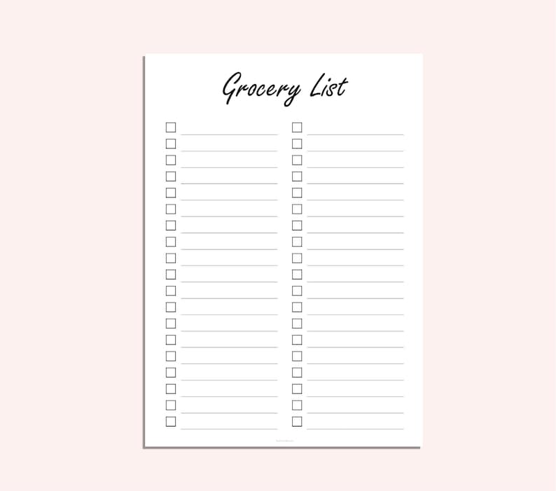 Grocery List Grocery Tracker Printable Groceries to Buy - Etsy