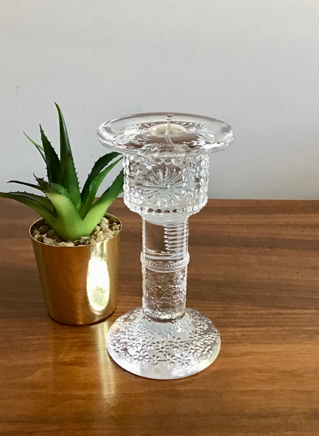 Vintage Kosta Boda Daisy Candlestick by Rolf Sinnemark, Swedish Glass ...