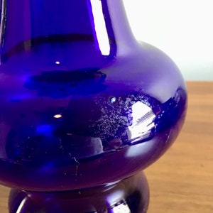 Vintage Hand Blown Cobalt Blue Shaped Vase With Ruffled Rim, Victorian ...