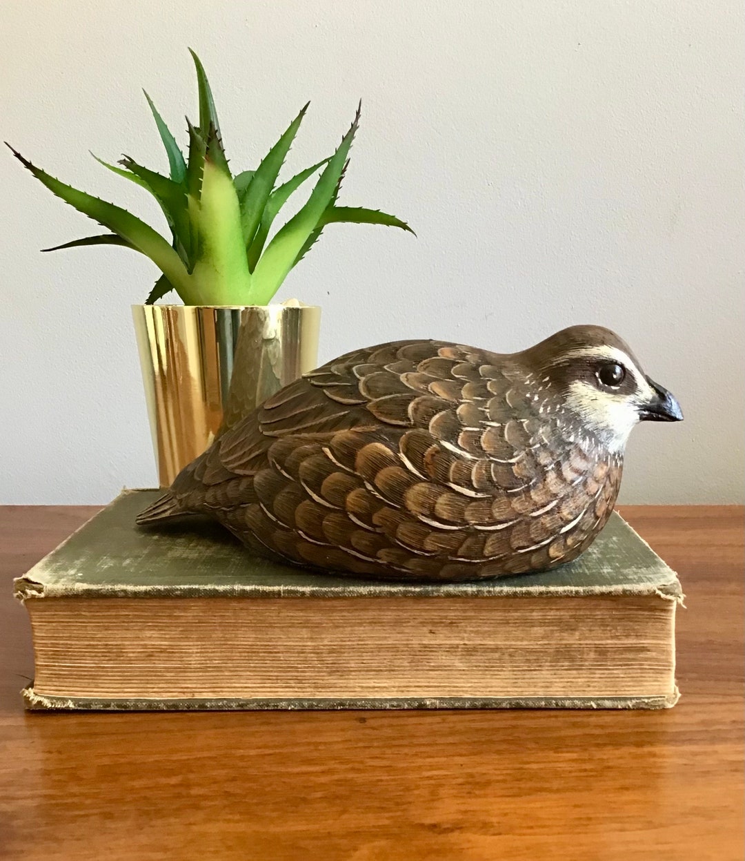 Vintage Quail Decoy, Cheryl Hastings 1984, Carved and Painted Quail ...