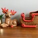 Vintage Hand Painted Kimple Mold Ceramic Reindeer and Sleigh - Etsy
