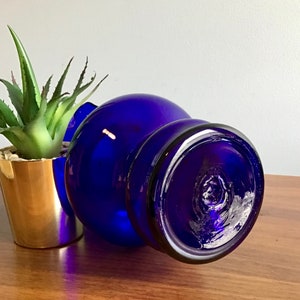 Vintage Hand Blown Cobalt Blue Shaped Vase With Ruffled Rim, Victorian ...