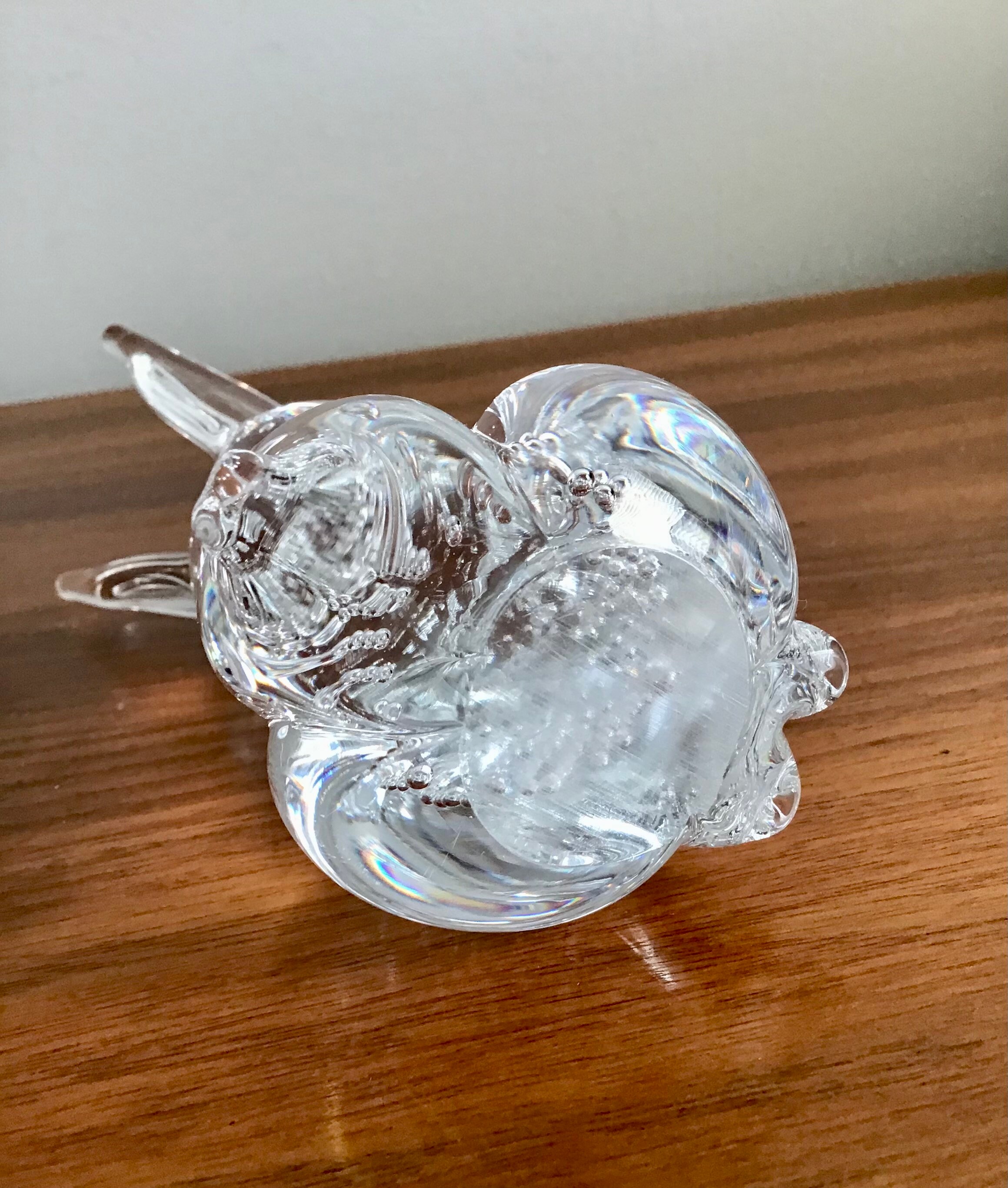 Vintage Clear Glass Art Glass Rabbit With Controlled Bubbles | Etsy