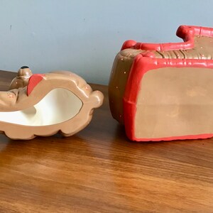 Vintage Hand Painted Kimple Mold Ceramic Reindeer and Sleigh, 1980s ...