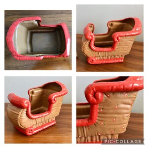 Vintage Hand Painted Kimple Mold Ceramic Reindeer and Sleigh, 1980s ...