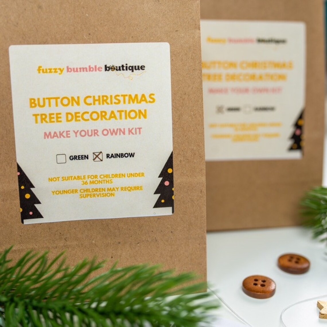 Christmas Decoration Kit Make Your Own Button Tree Ornament - Etsy