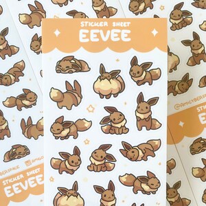 EEVEE Pokémon Vinyl Sticker Sheet - Etsy