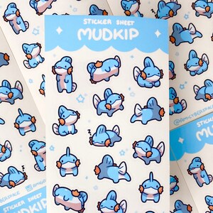 MUDKIP Pokémon Vinyl Sticker Sheet - Etsy