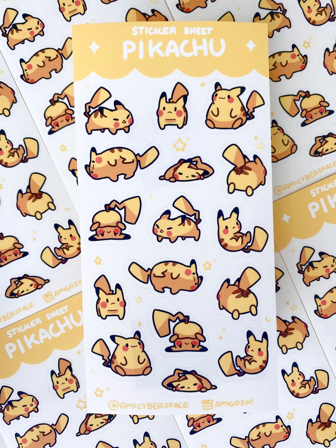 PIKACHU Pokémon Vinyl Sticker Sheet - Etsy