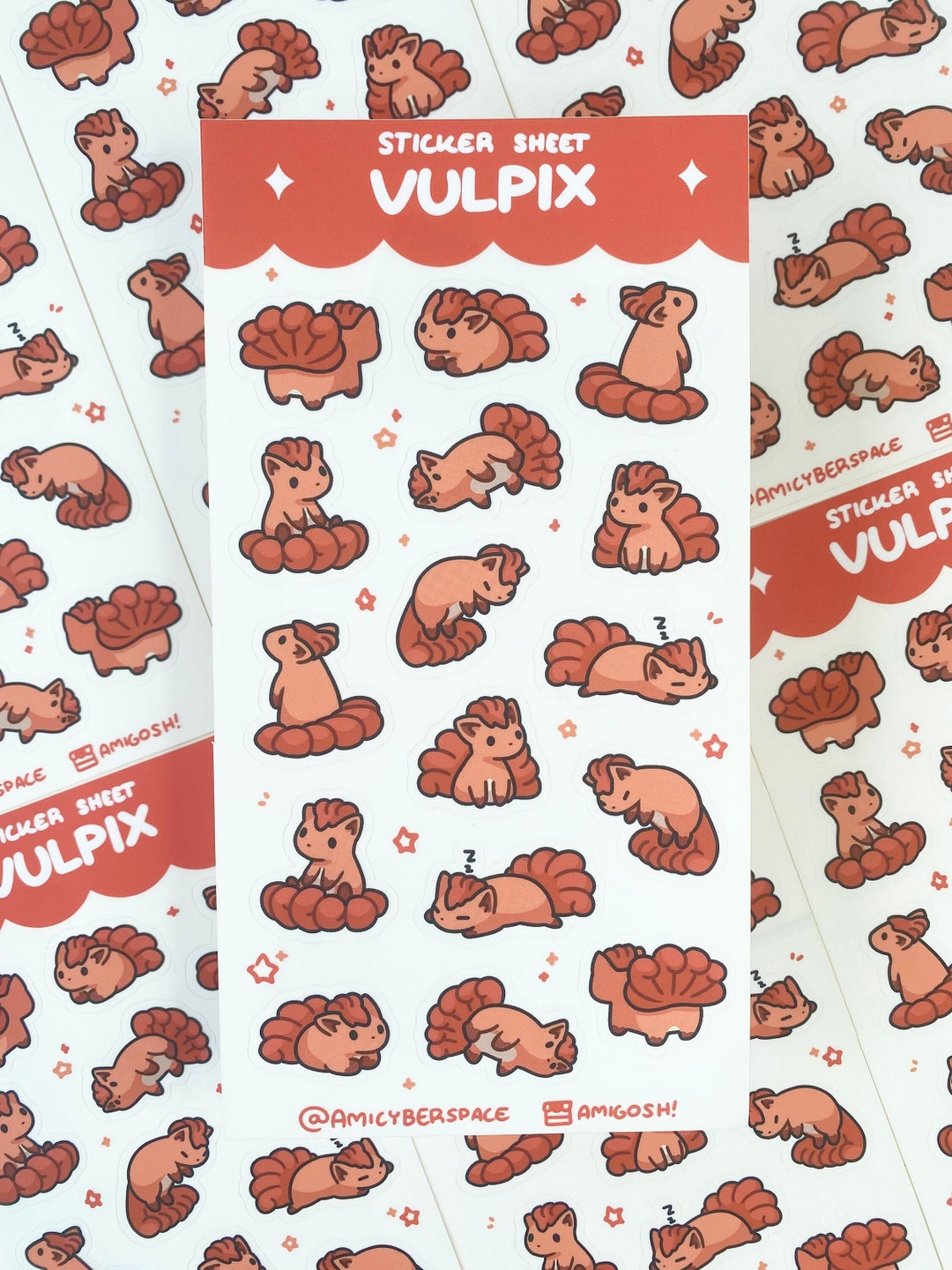 VULPIX Pokémon Vinyl Sticker Sheet - Etsy