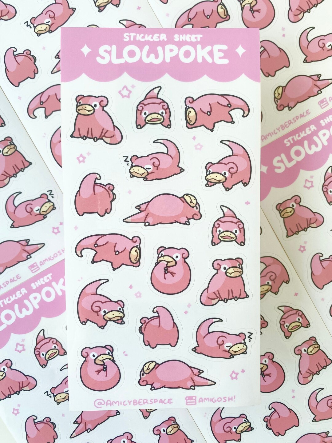 SLOWPOKE Pokémon Vinyl Sticker Sheet - Etsy