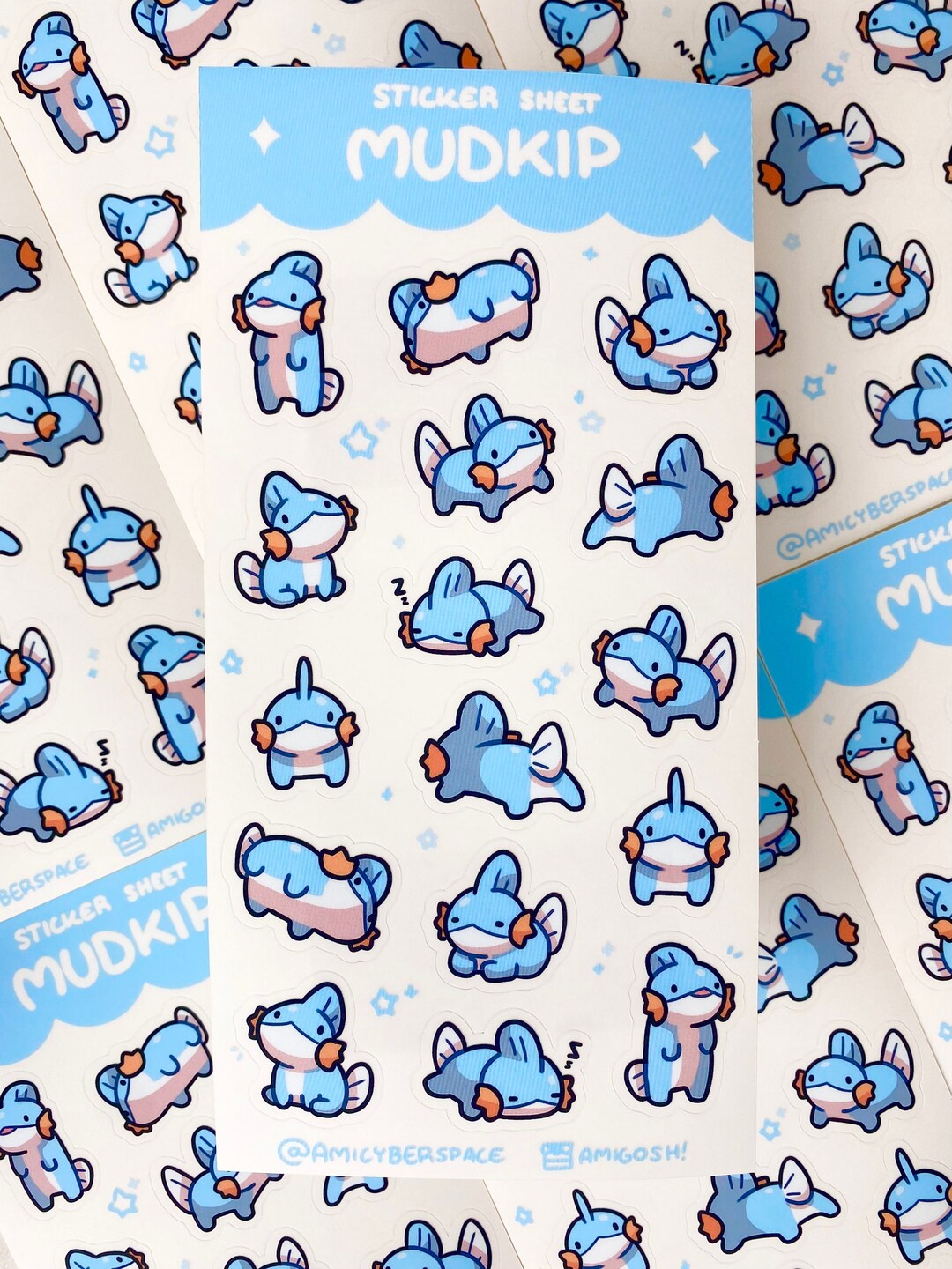 MUDKIP Pokémon Vinyl Sticker Sheet - Etsy