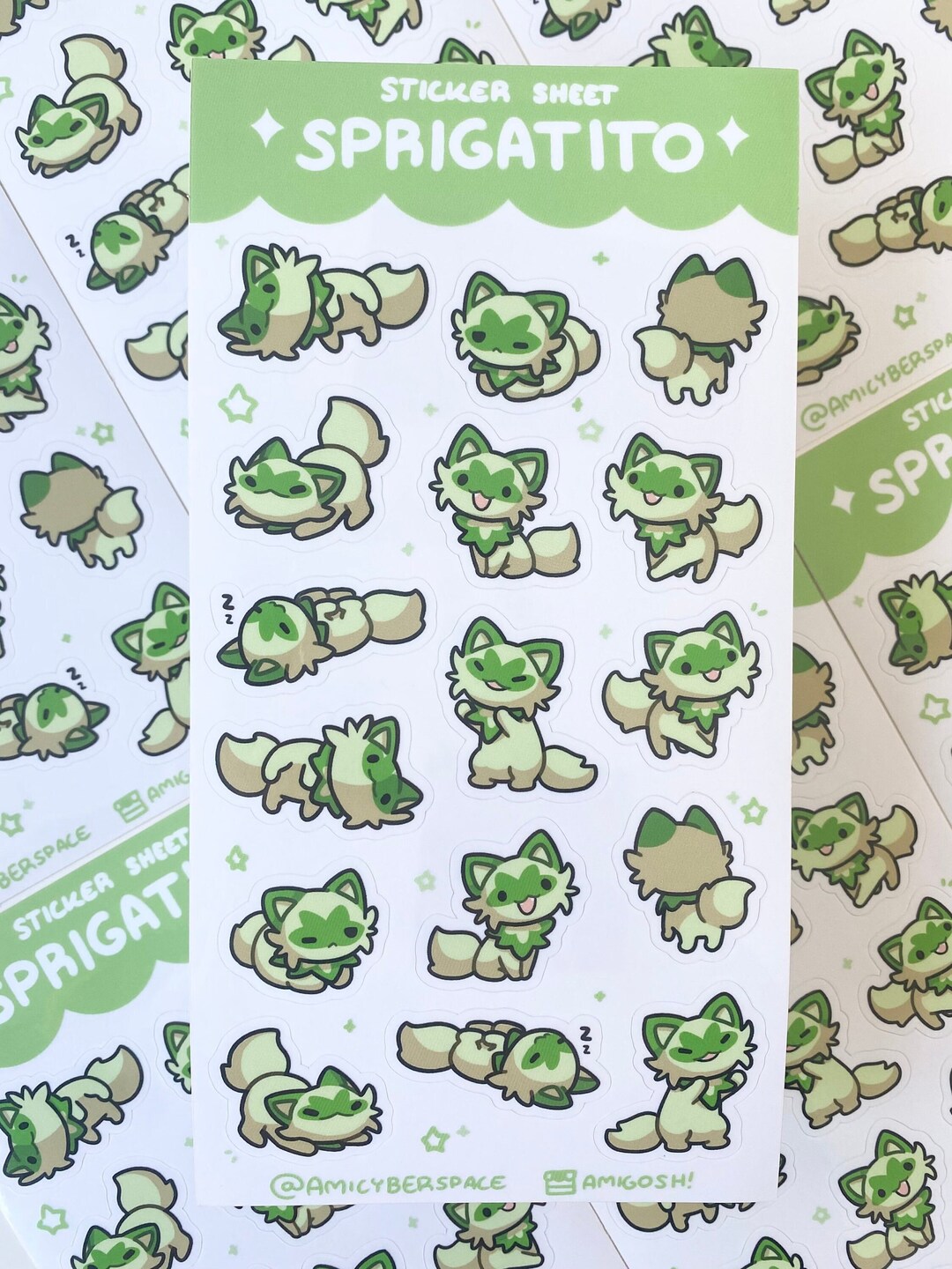 SPRIGATITO Pokémon Vinyl Sticker Sheet - Etsy