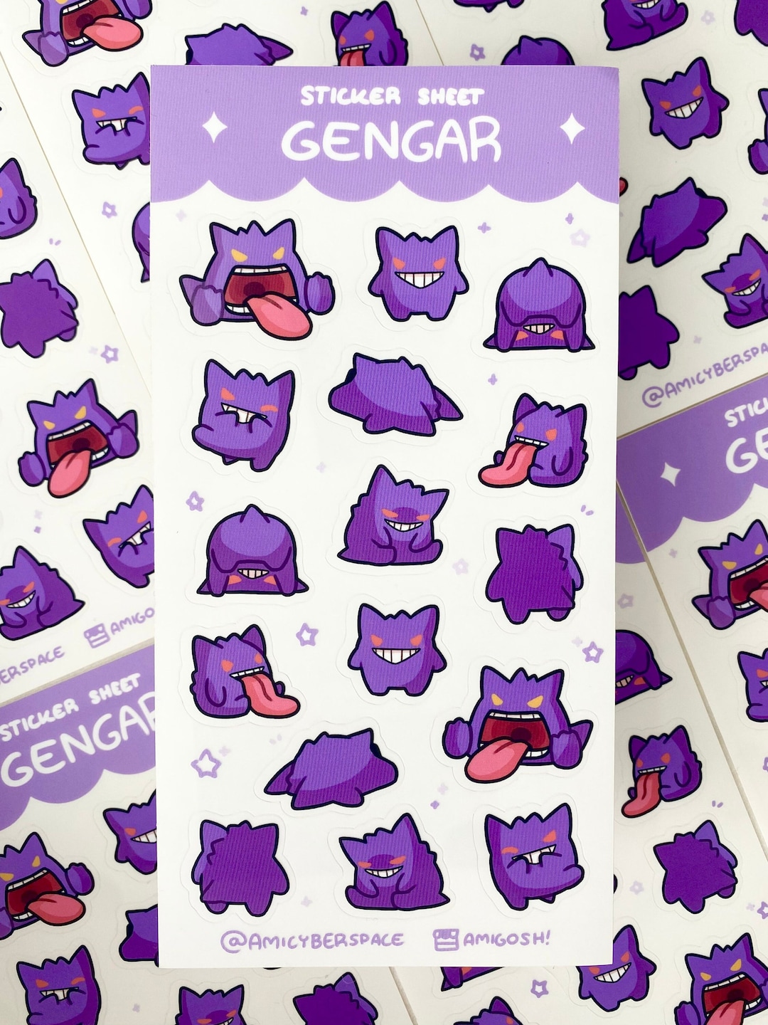 GENGAR Pokémon Vinyl Sticker Sheet - Etsy