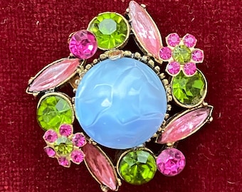 Vintage Brooch - Selini, 1960s, Pears and Flowers, Enamel Over Metal ...