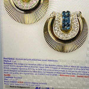 Signed Ciro by Boucher Brooch and Earring Set - Demi Parure Excellent ...