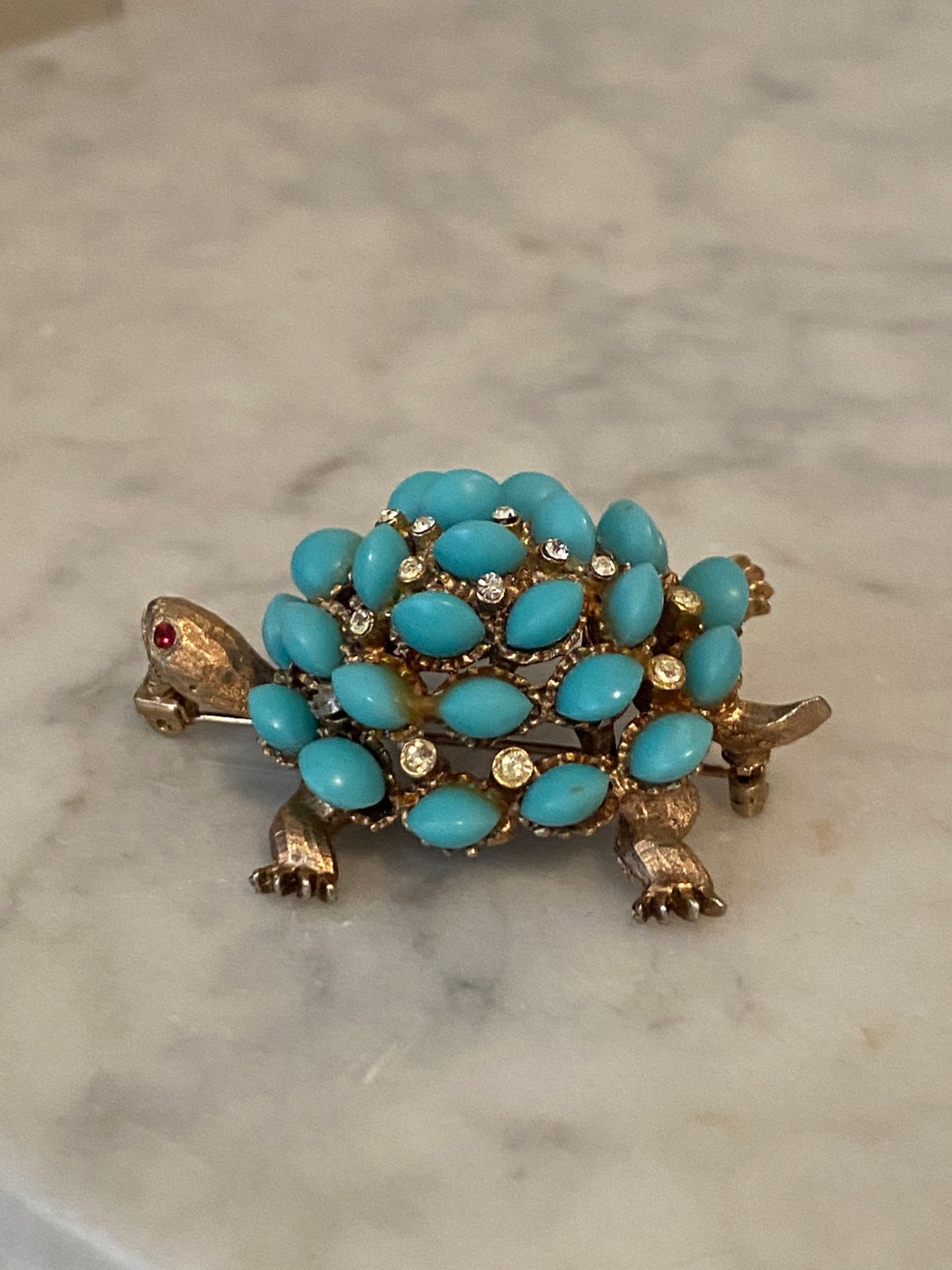 HAR Turtle Brooch Pin - 1960s - EXCELLENT Condition- Gorgeous Turquoise ...